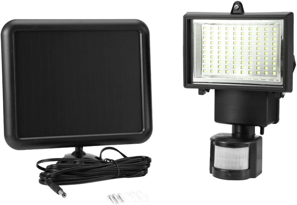 100 LED Solar Powered Outdoor FloodLight Security Wall Light With ...